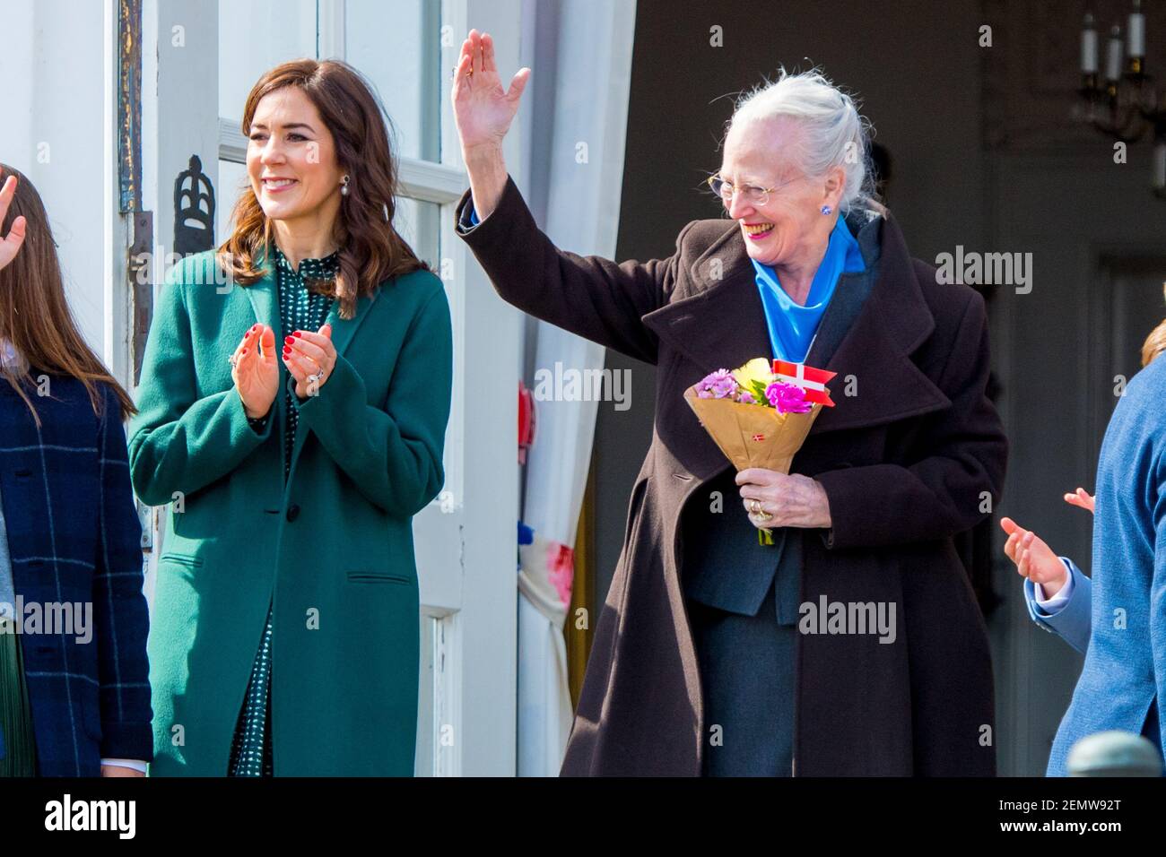 Queen Margarethe of Denmark with Crown Princess Mary during the ...