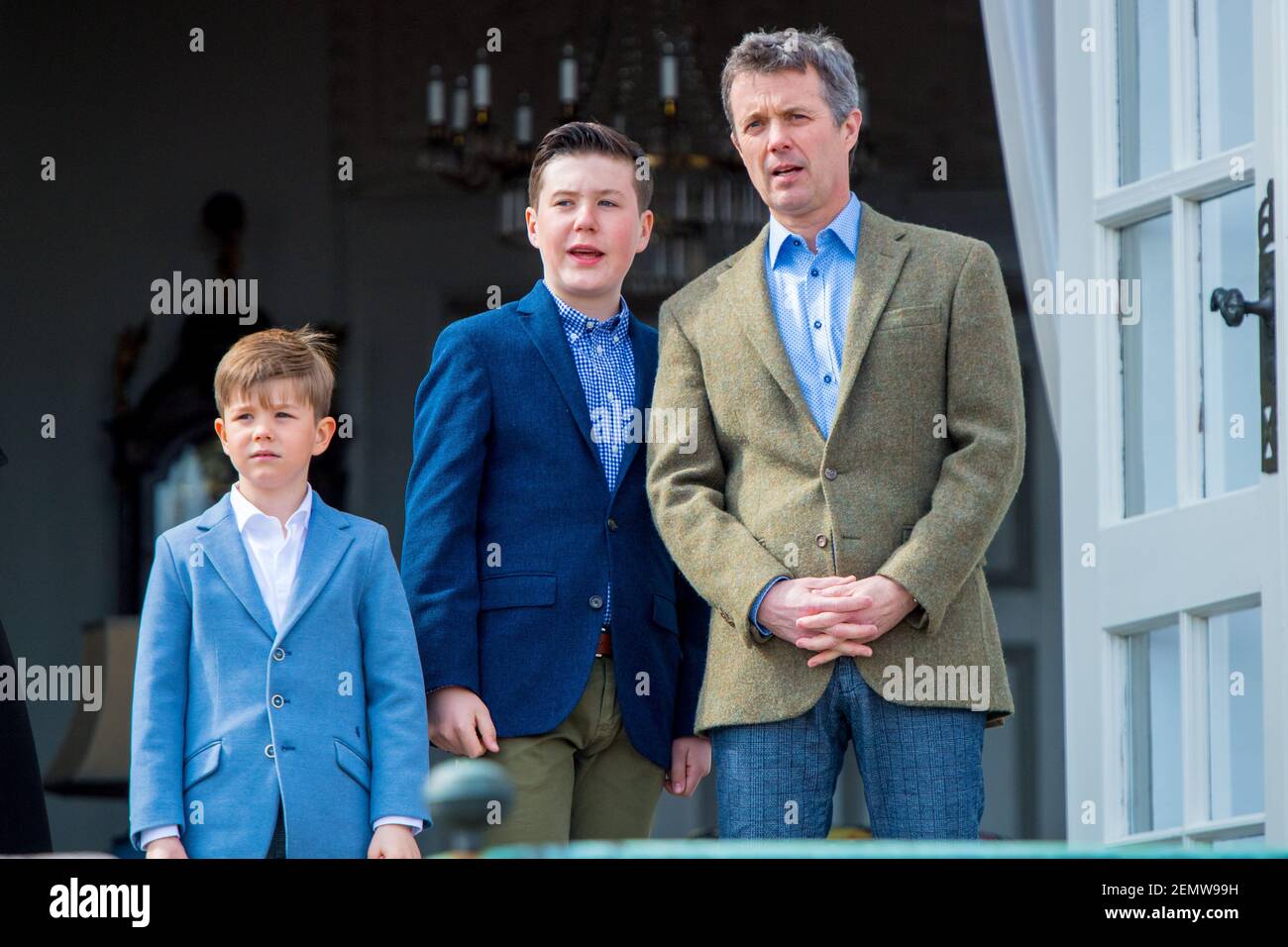 Crown Prince Frederik and prince Christian with prince Vincent during ...