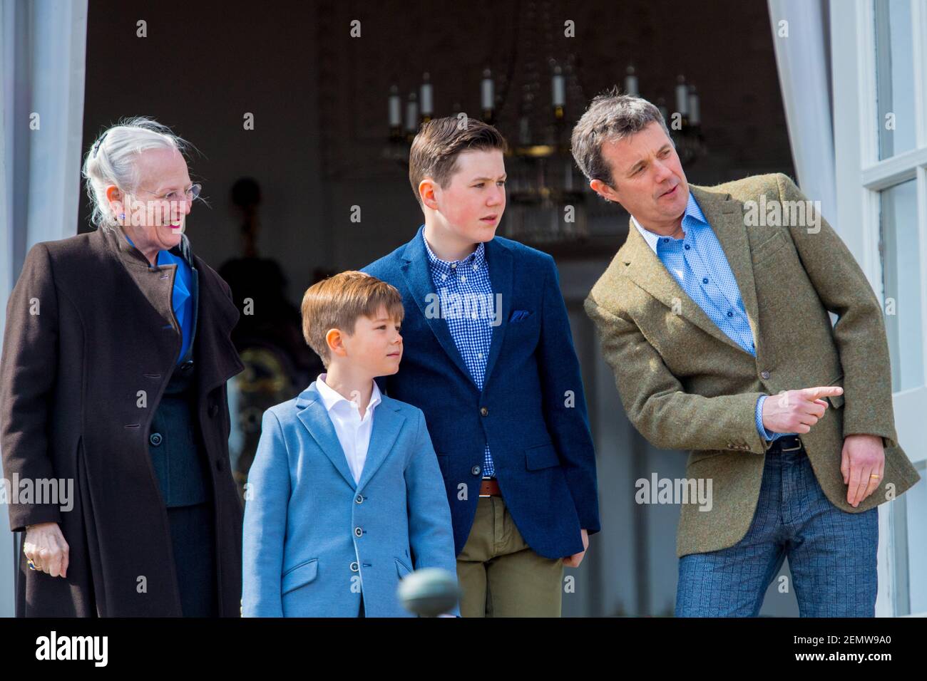Queen Margarethe of Denmark with Crown Prince Frederik, prince ...