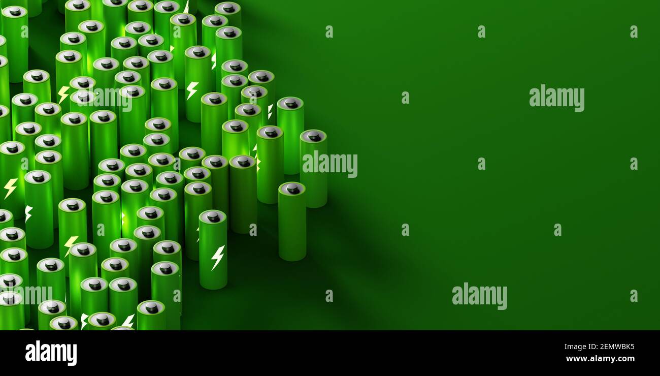 Infinite batteries, clean and sustainable energy concepts, 3d rendering ...