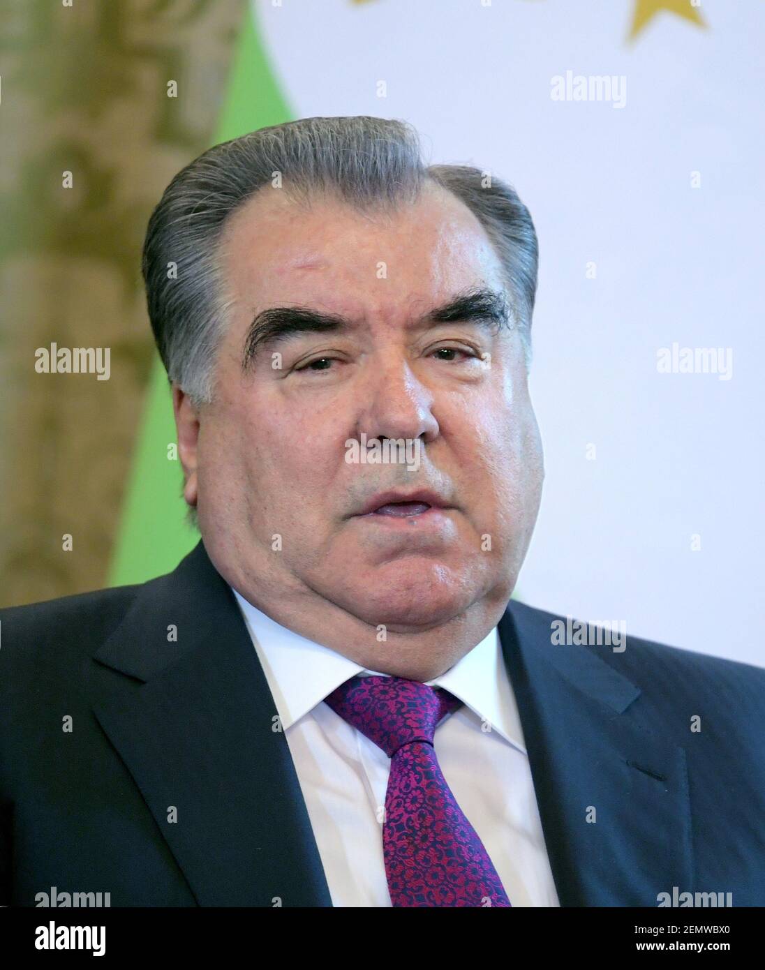 President of Tajikistan Emomali Rakhmon during a meeting with Russian ...