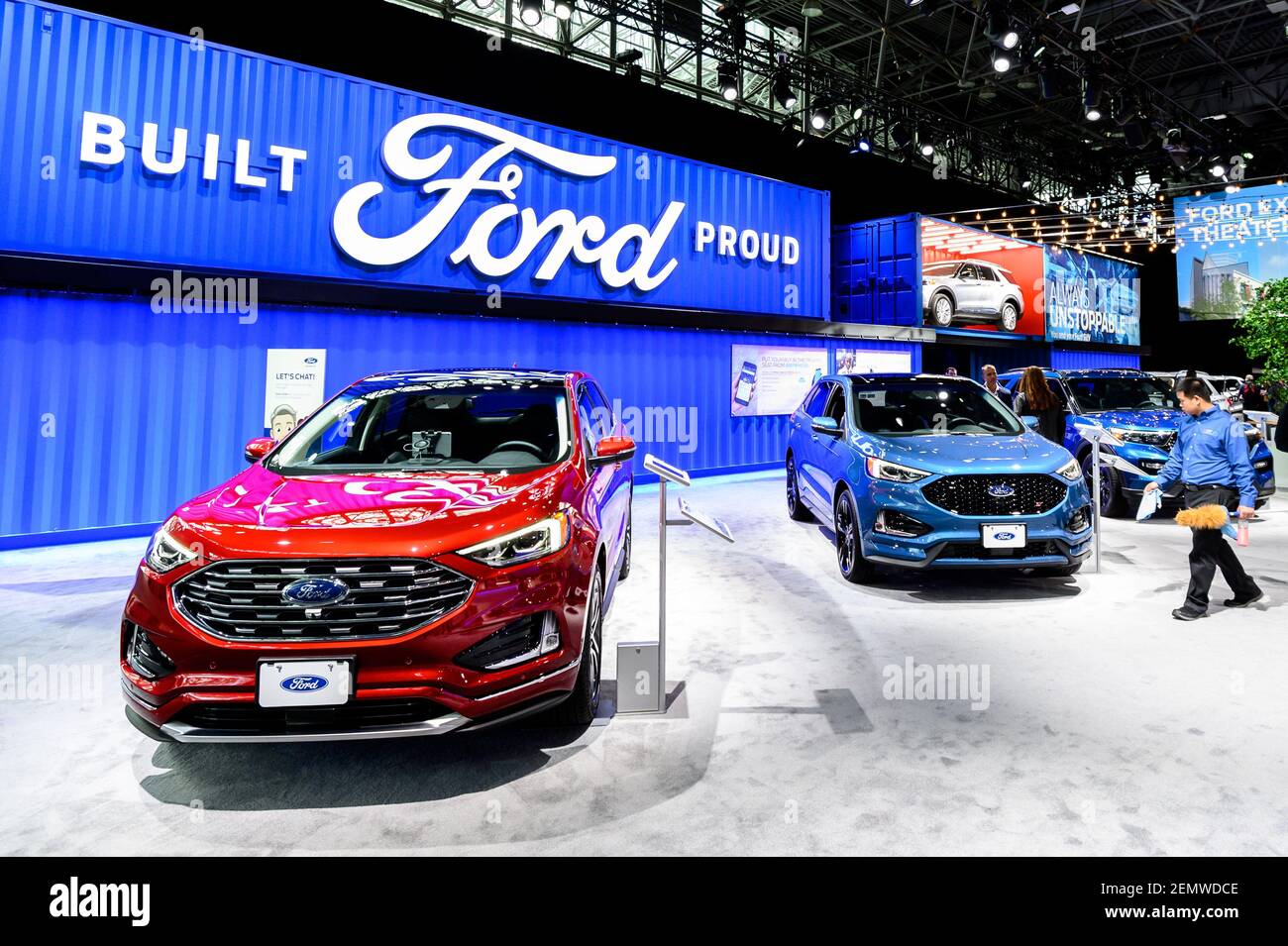Ford display seen at the New York International Auto Show at the Jacob ...