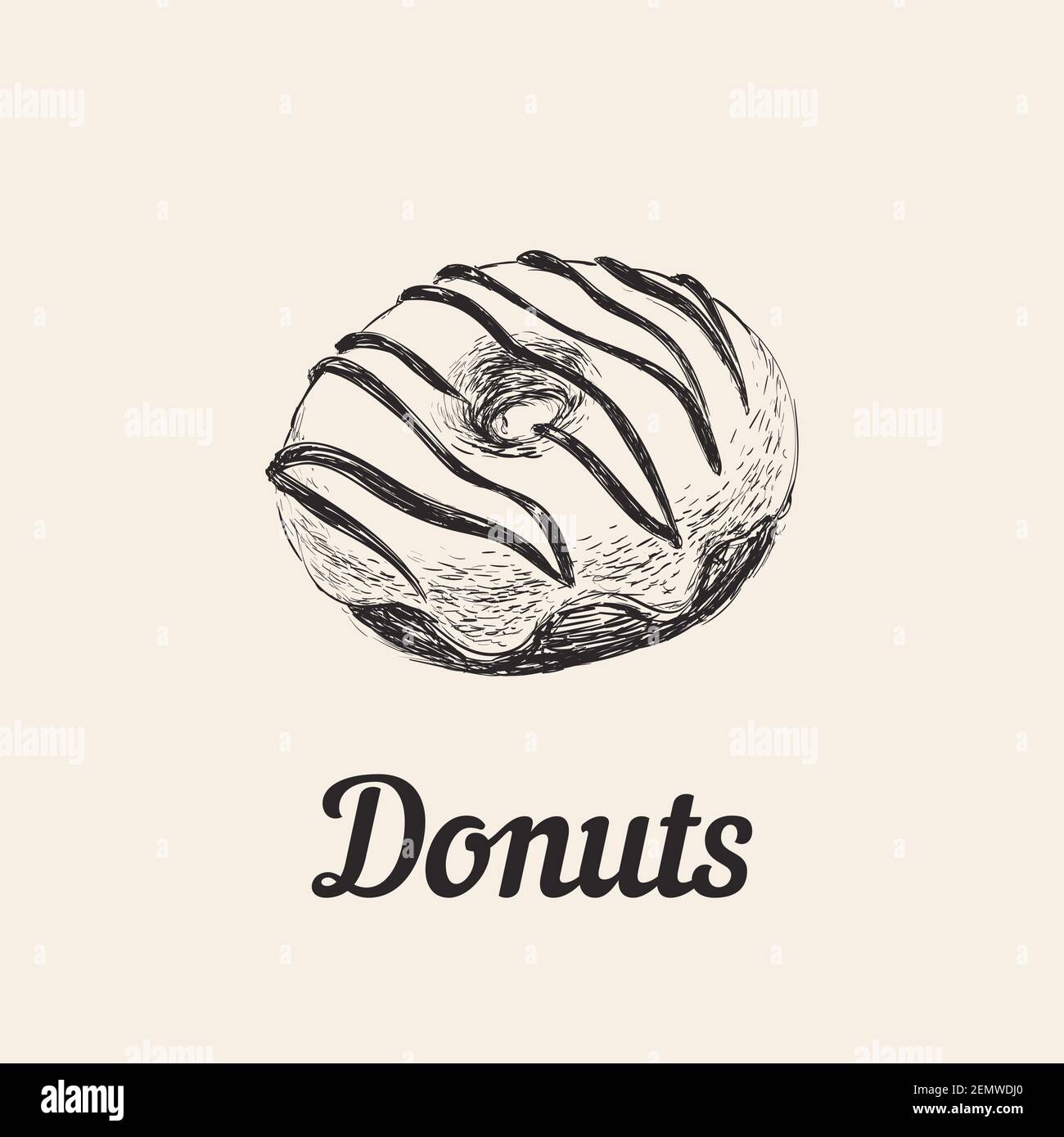 Donut Hand Draw Illustration Donut Hand Draw Illustration Stock Vector ...