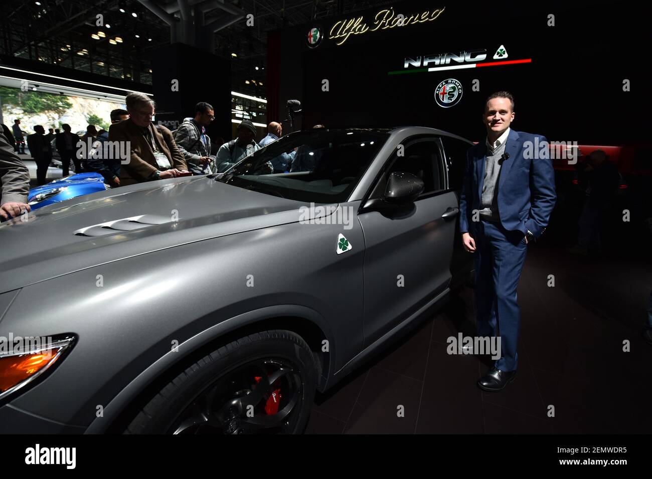 Bob Broderdorf, Director of Alfa Romeo North America, poses alongside ...
