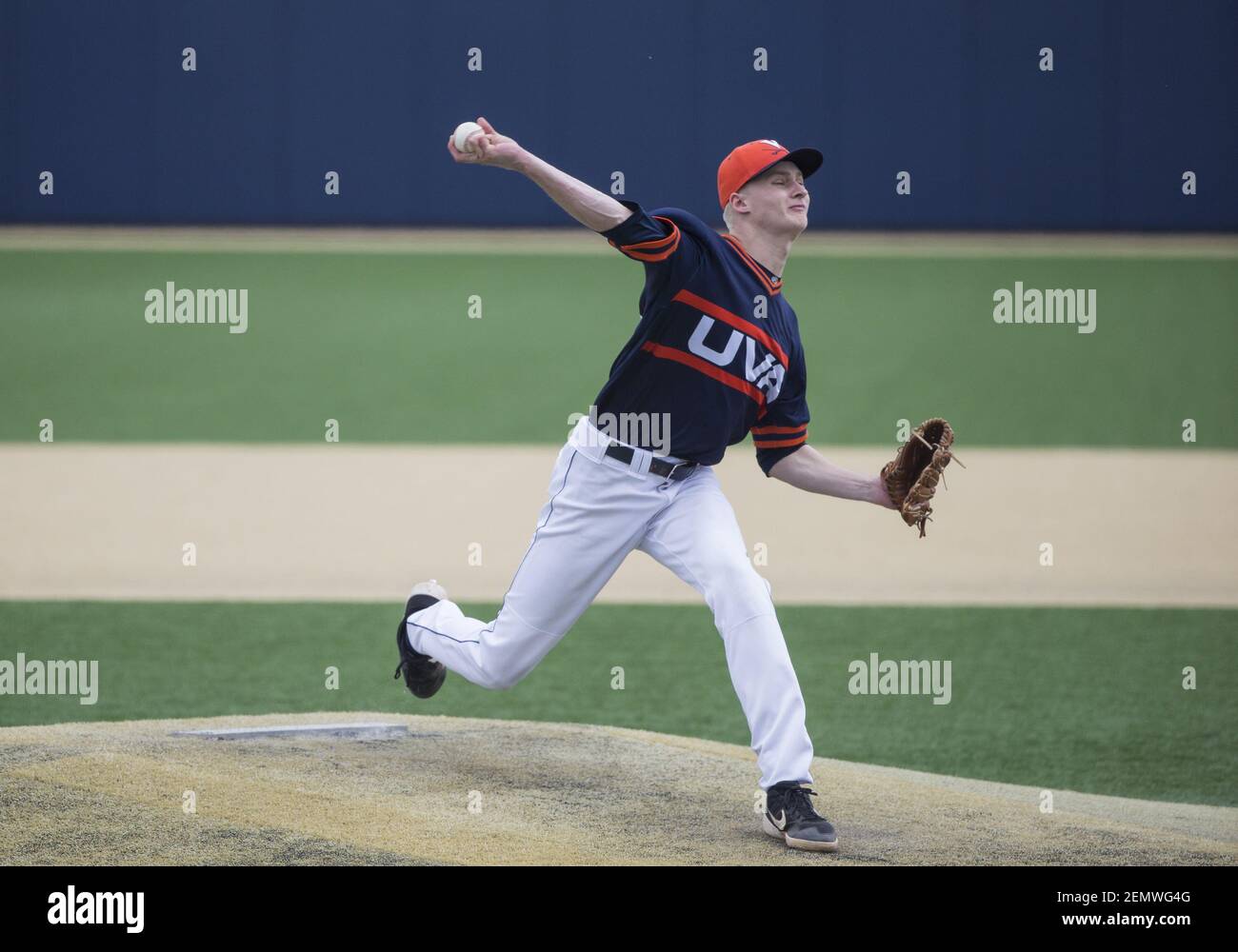 April 06, 2019: Virginia pitcher Noah Murdock (28) delivers pitch ...