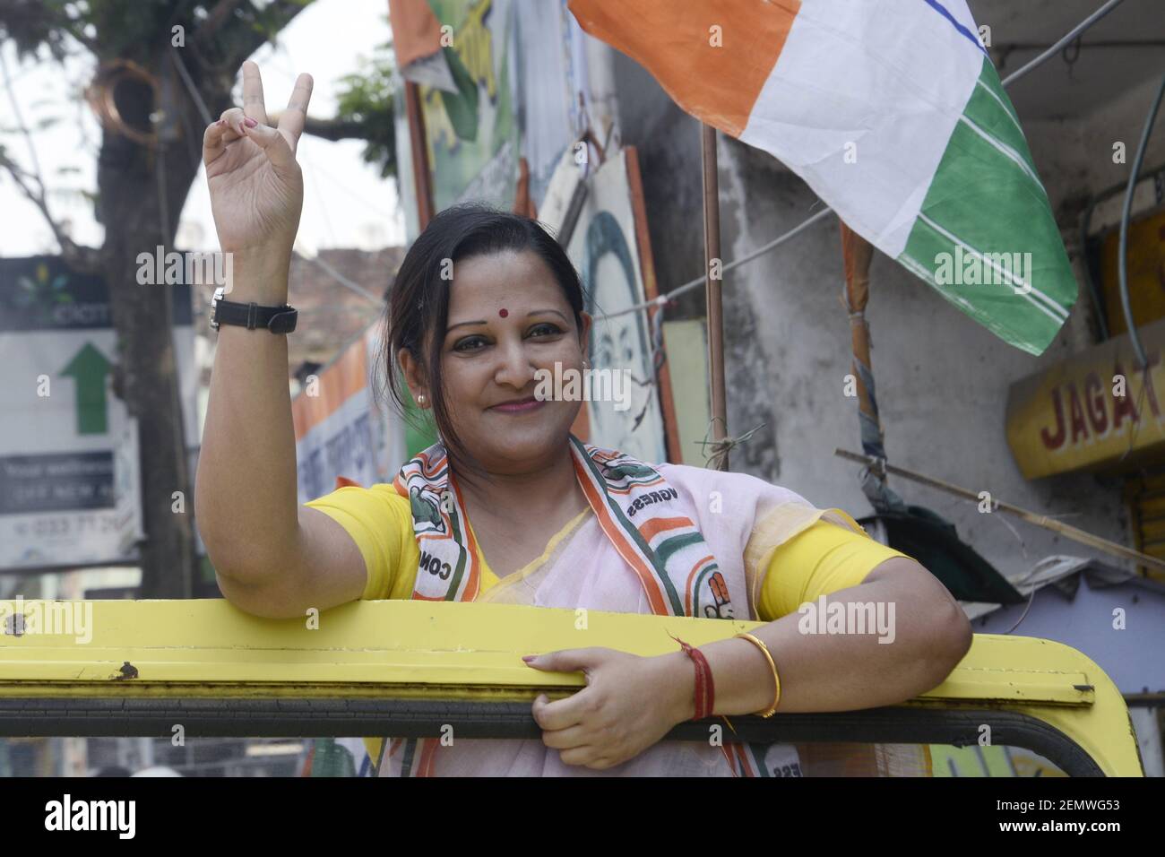 Indian National Congress candidate for South Kolkata Lok Sabha constituency Mita Chakraborty ...