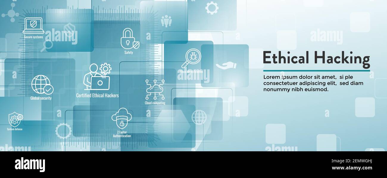 Certified Ethical Hacker - CEH - icon set, web header banner Stock ...