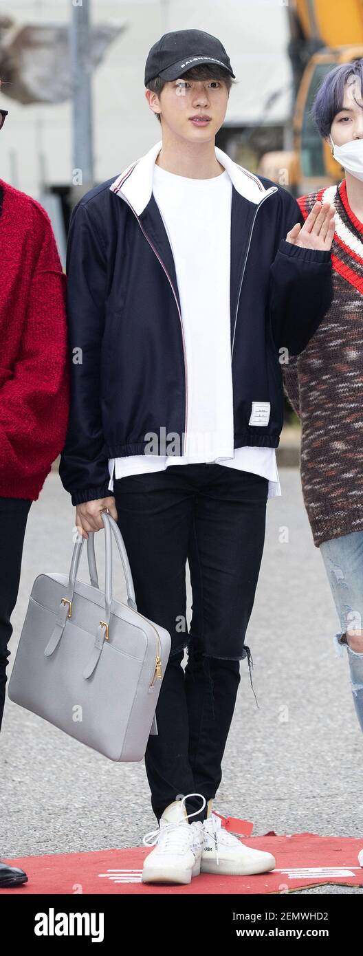 South Korean K-Pop boys band BTS (Bangtan Boys), arrived photocall for ...