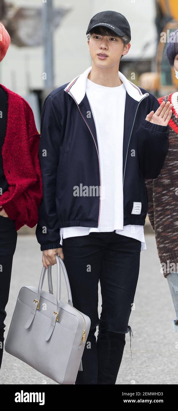 South Korean K-Pop boys band BTS (Bangtan Boys), arrived photocall for ...