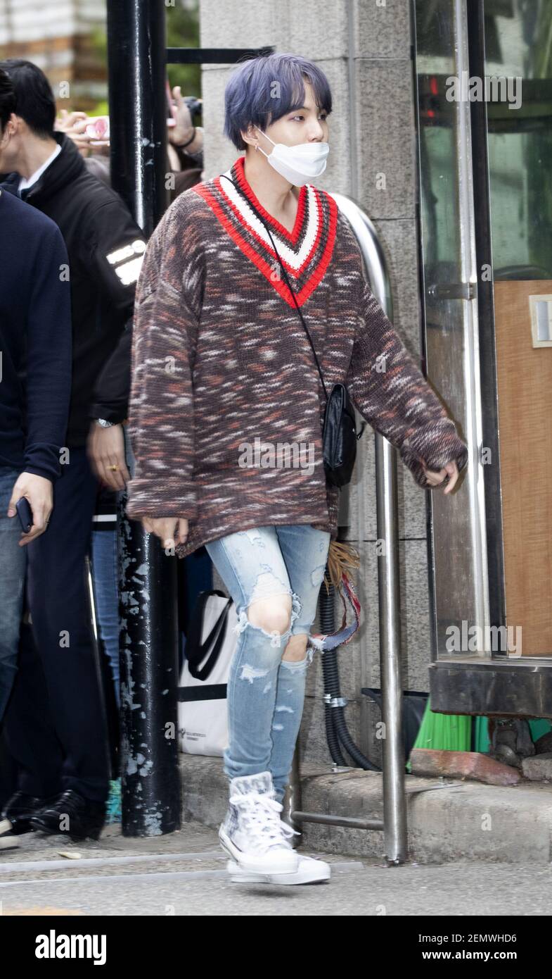 South Korean K-Pop boys band BTS (Bangtan Boys), arrived photocall for ...