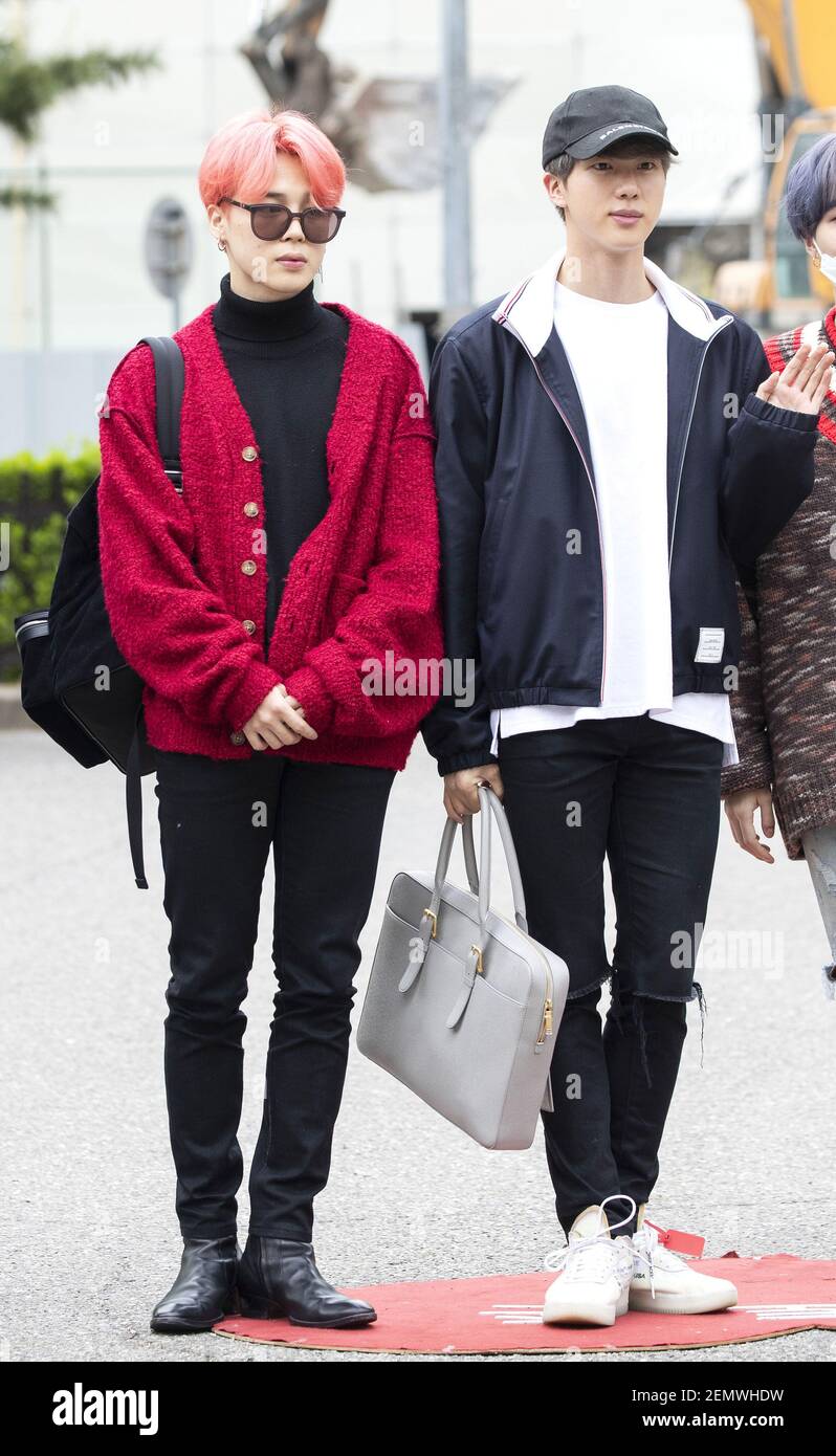 South Korean K-Pop boys band BTS (Bangtan Boys), arrived photocall for ...