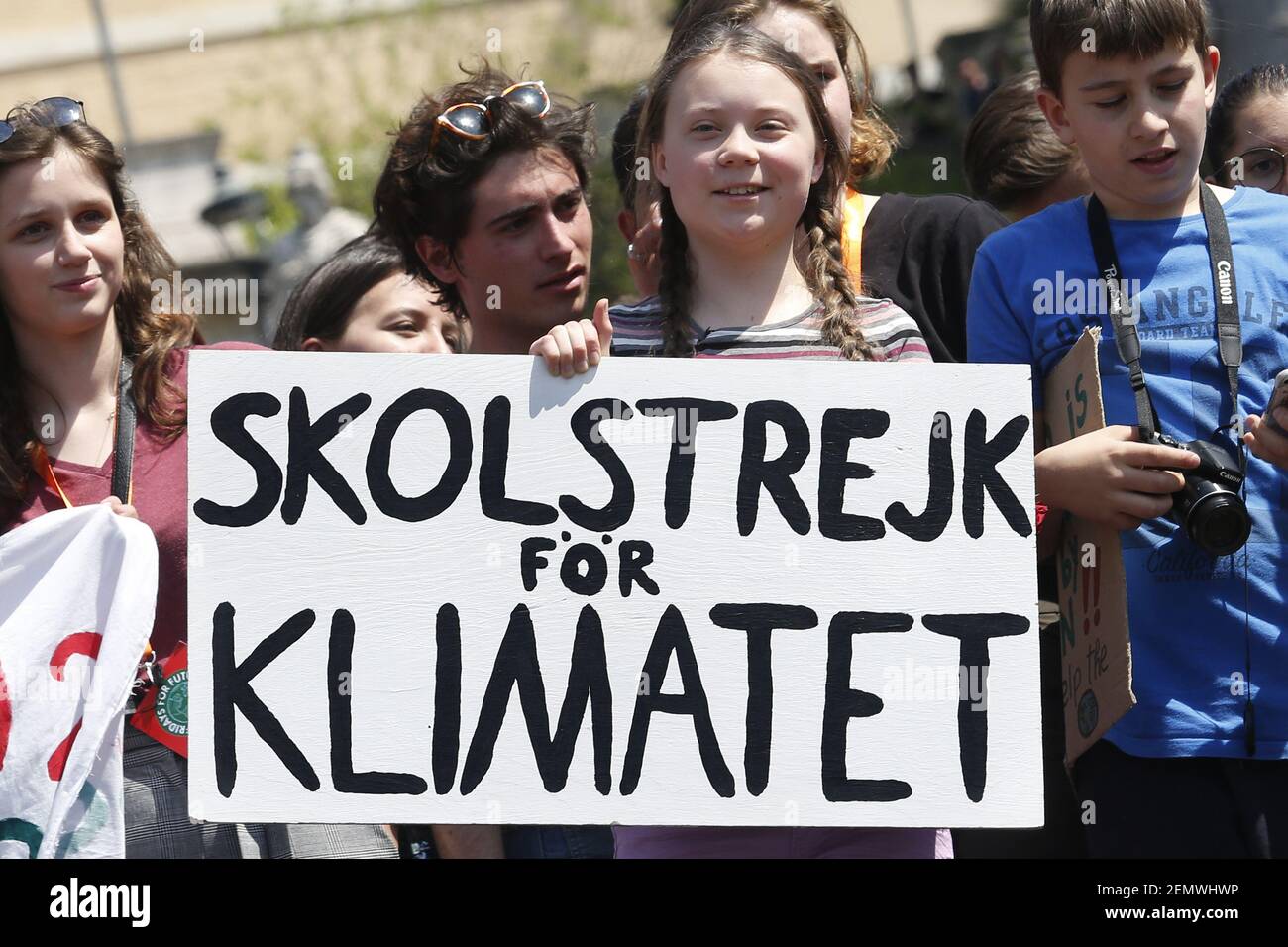 Greta Thunberg during her speech on the stage Rome April 19th 2019 ...
