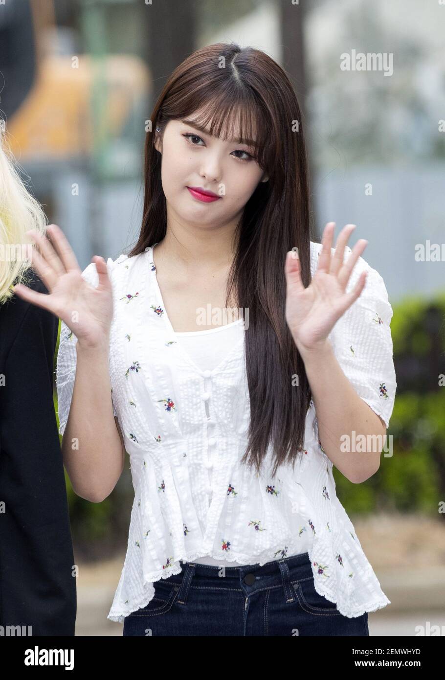 South Korean K-Pop girl group Momoland, arrived KBS studio during the KBS TV K-Pop music program ...