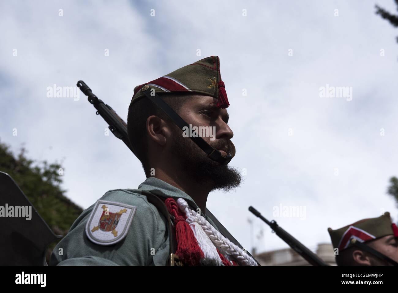 A soldier of "La Legion" seen during the Good Friday procession in ...