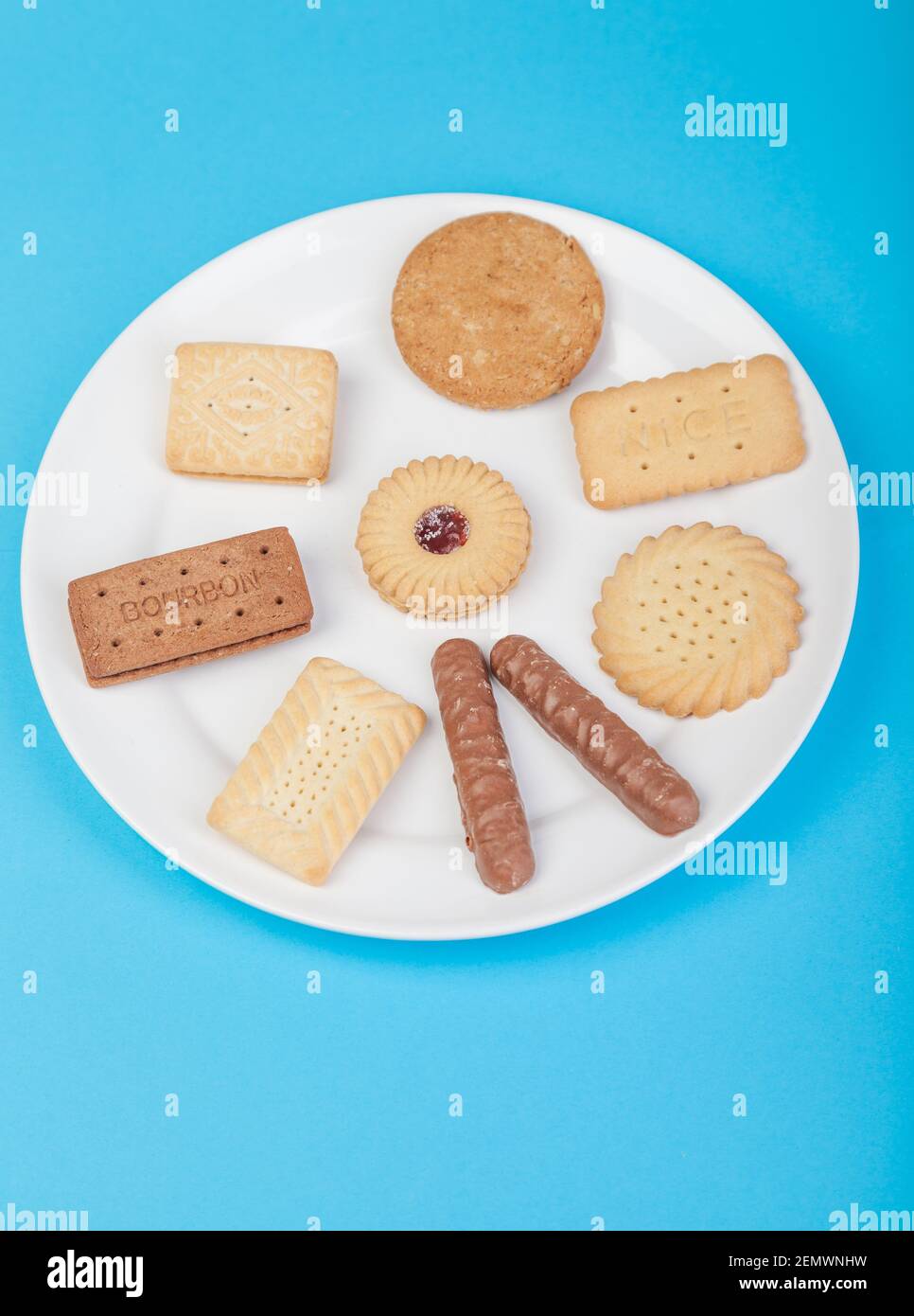 Plate of assorted biscuits Stock Photo - Alamy