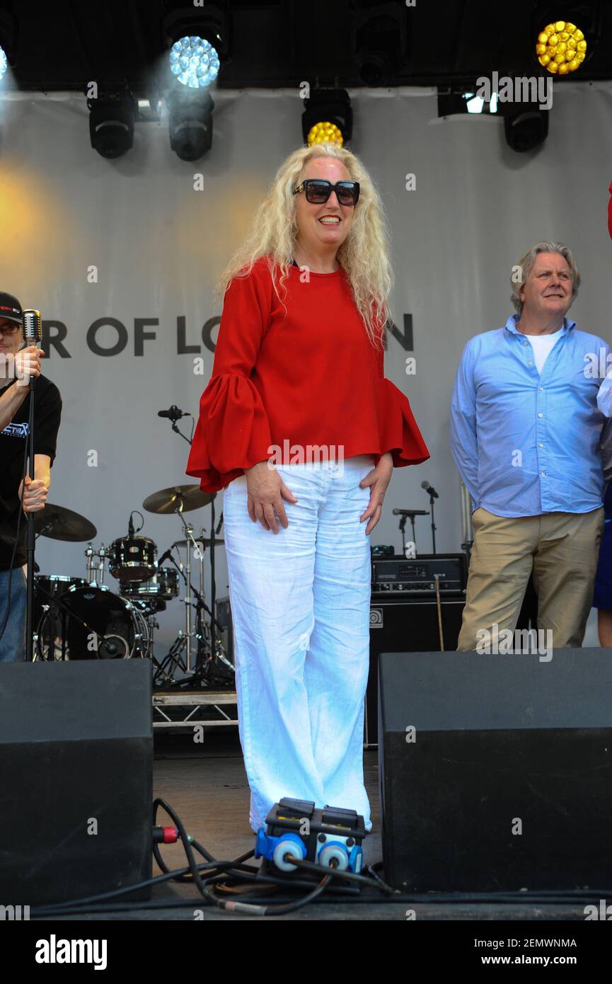 Debbie Bright seen on stage as she announces her upcoming marriage with ...