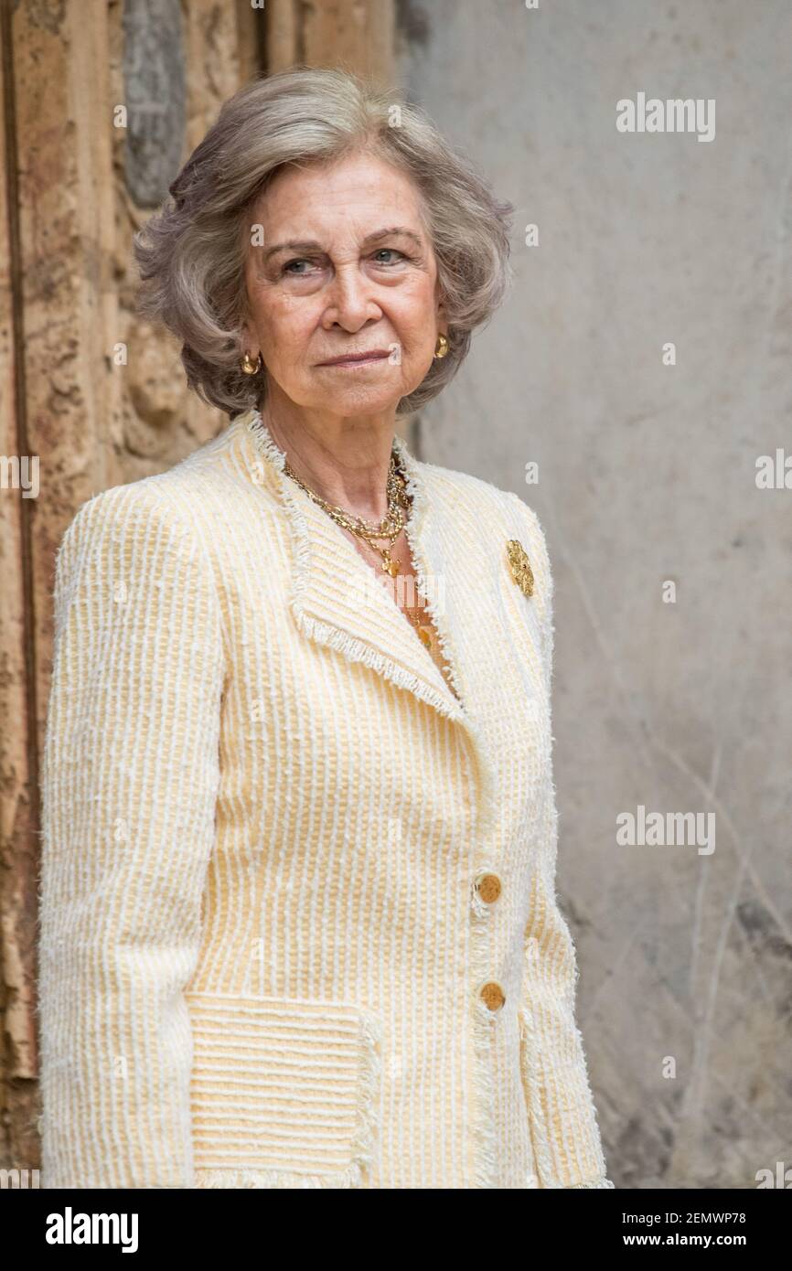 Former Queen Sofia of Spain during the Easter Mass 2019 at the ...