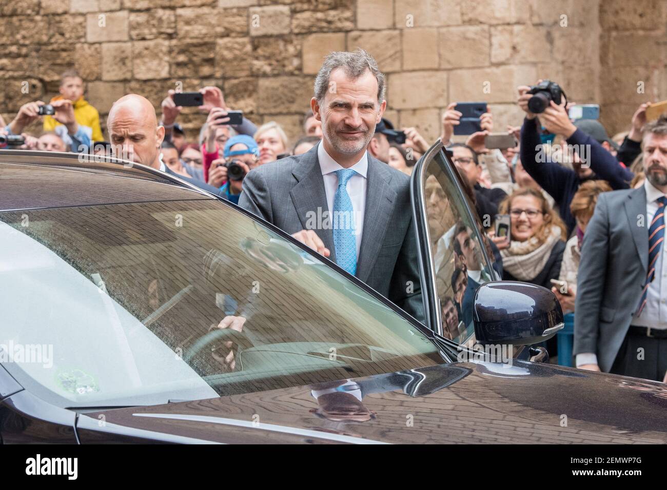 King Felipe VI during the Easter Mass 2019 at the Cathedral of Palma de ...