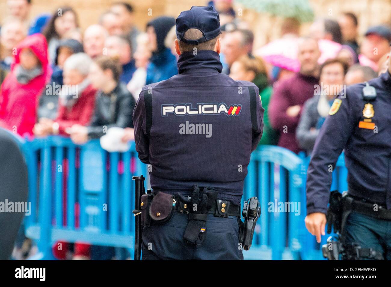 Spanish police (policia) during the Easter Mass 2019 at the Cathedral ...