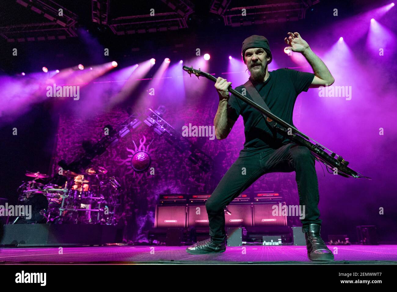 Robbie Merrill of Godsmack at Fiserv Forum on April, 20 2019, in ...