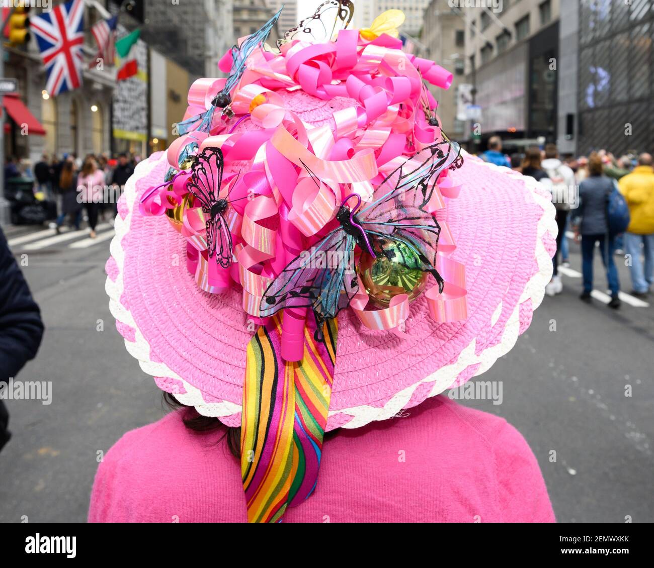 A participant seen in a fancy costume during the Easter Bonnet parade ...
