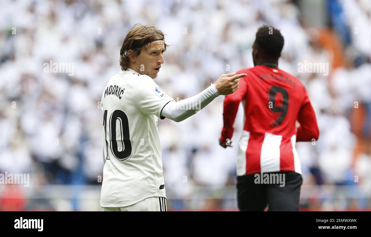 Real Madrid CF's Luka Modric seen in action during the Spanish La Liga ...