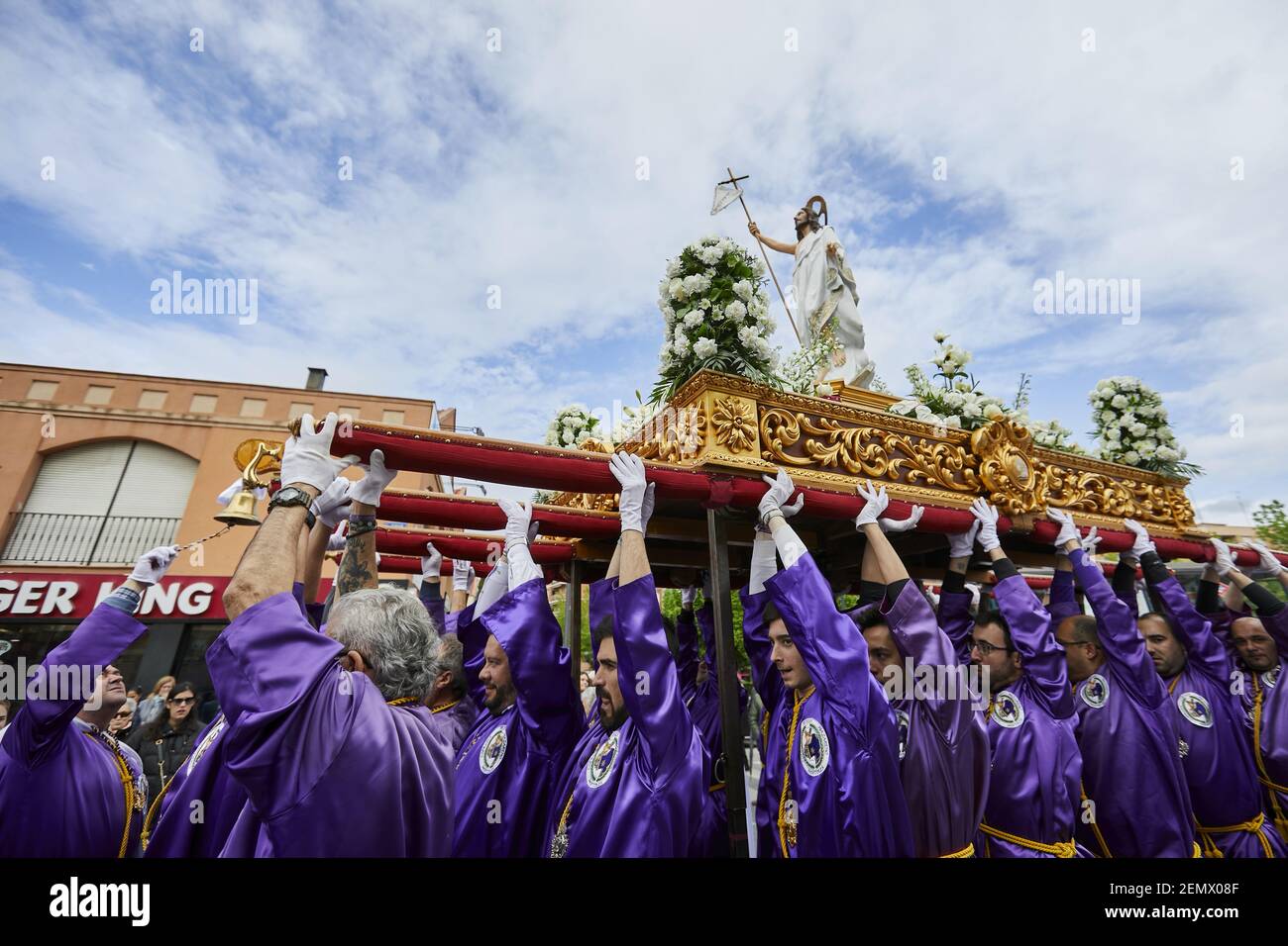 The anderos seen carrying the image of Resurrected Christ during the ...