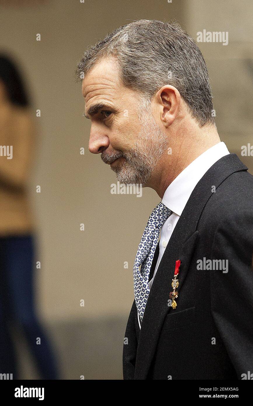 King Felipe VI of Spain during the Cervantes Literature Prize ceremony ...