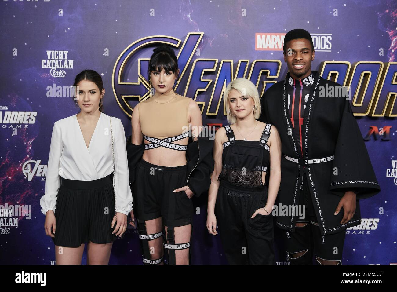 Sabela, Famous, Alba Reche, Natalia attends to Avengers Endgame premiere at Capitol cinema in ...
