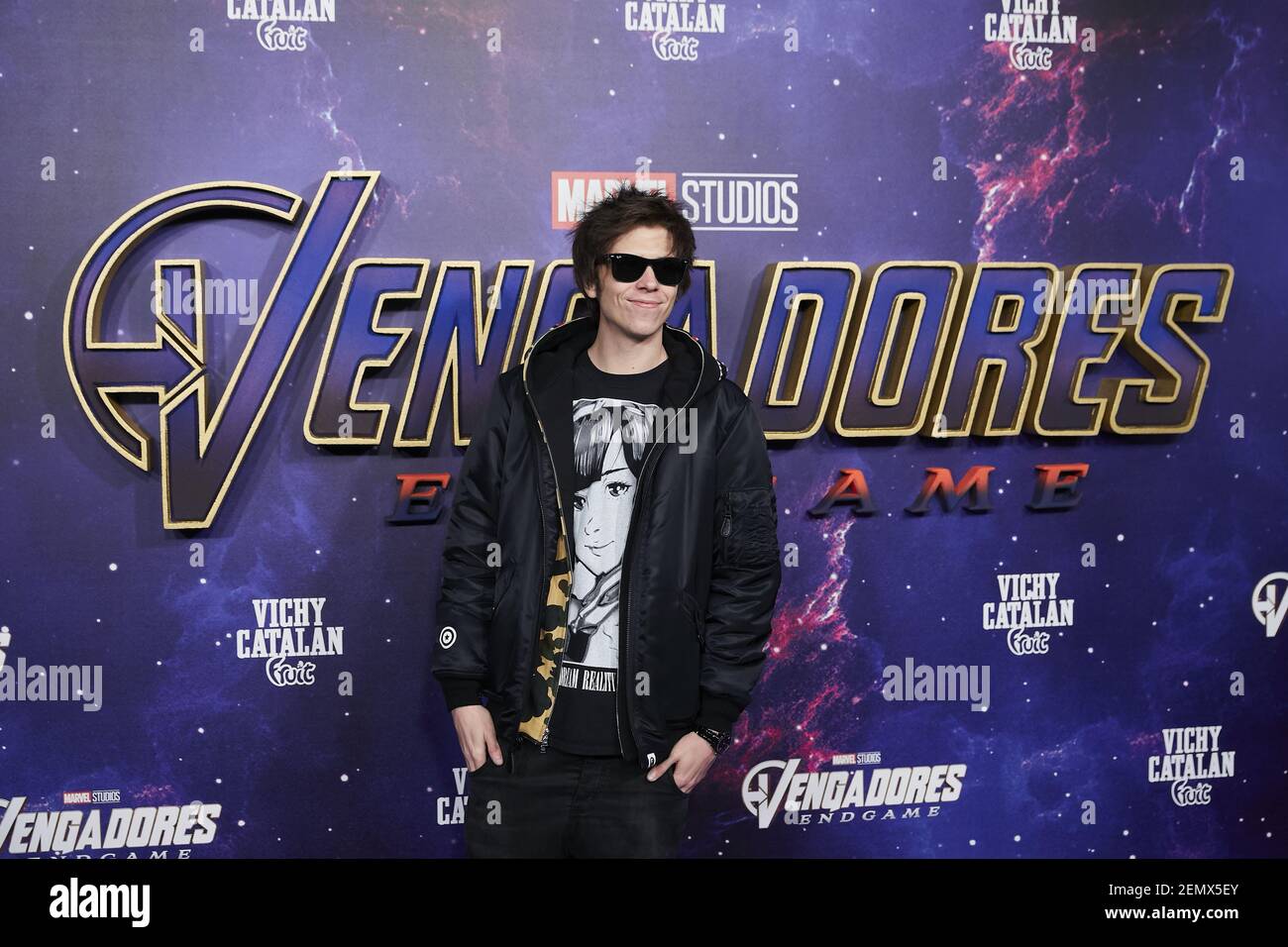 El Rubius attends to Avengers Endgame premiere at Capitol cinema in Madrid, Spain. April 23 ...