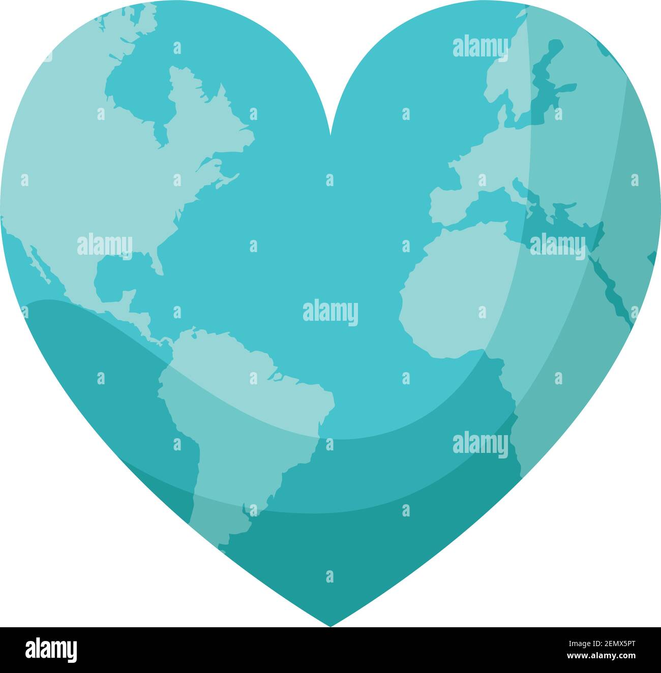 world planet earth with heart shape isolated icon vector illustration ...