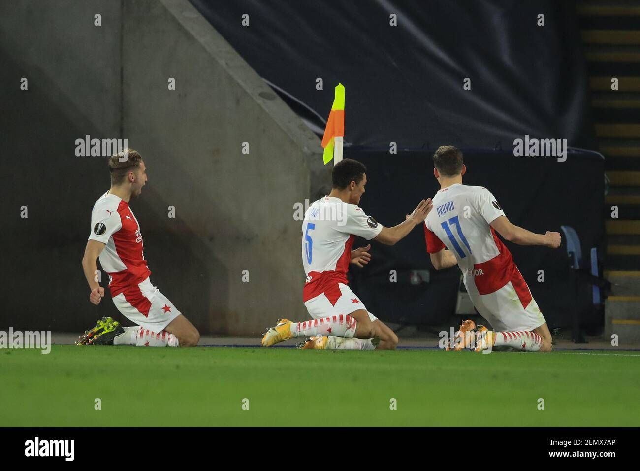 Leicester, UK. 25th Feb, 2021: Lukas Provod (17) of Slavia Prague ...