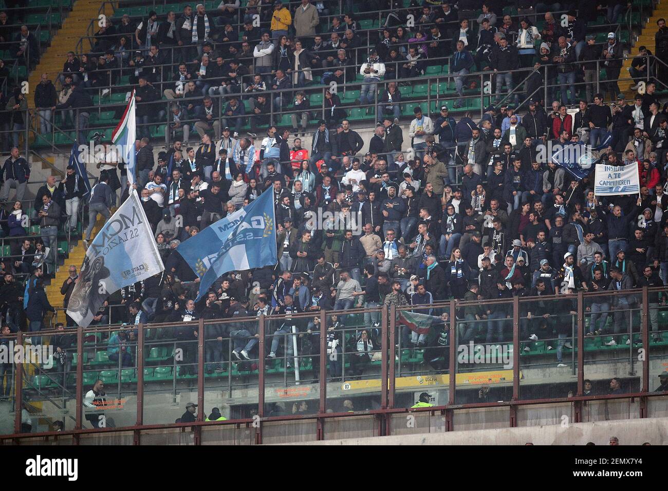 Fans of Lazio Milano 24-4-2019 Stadio Giuseppe Meazza Football Italy ...