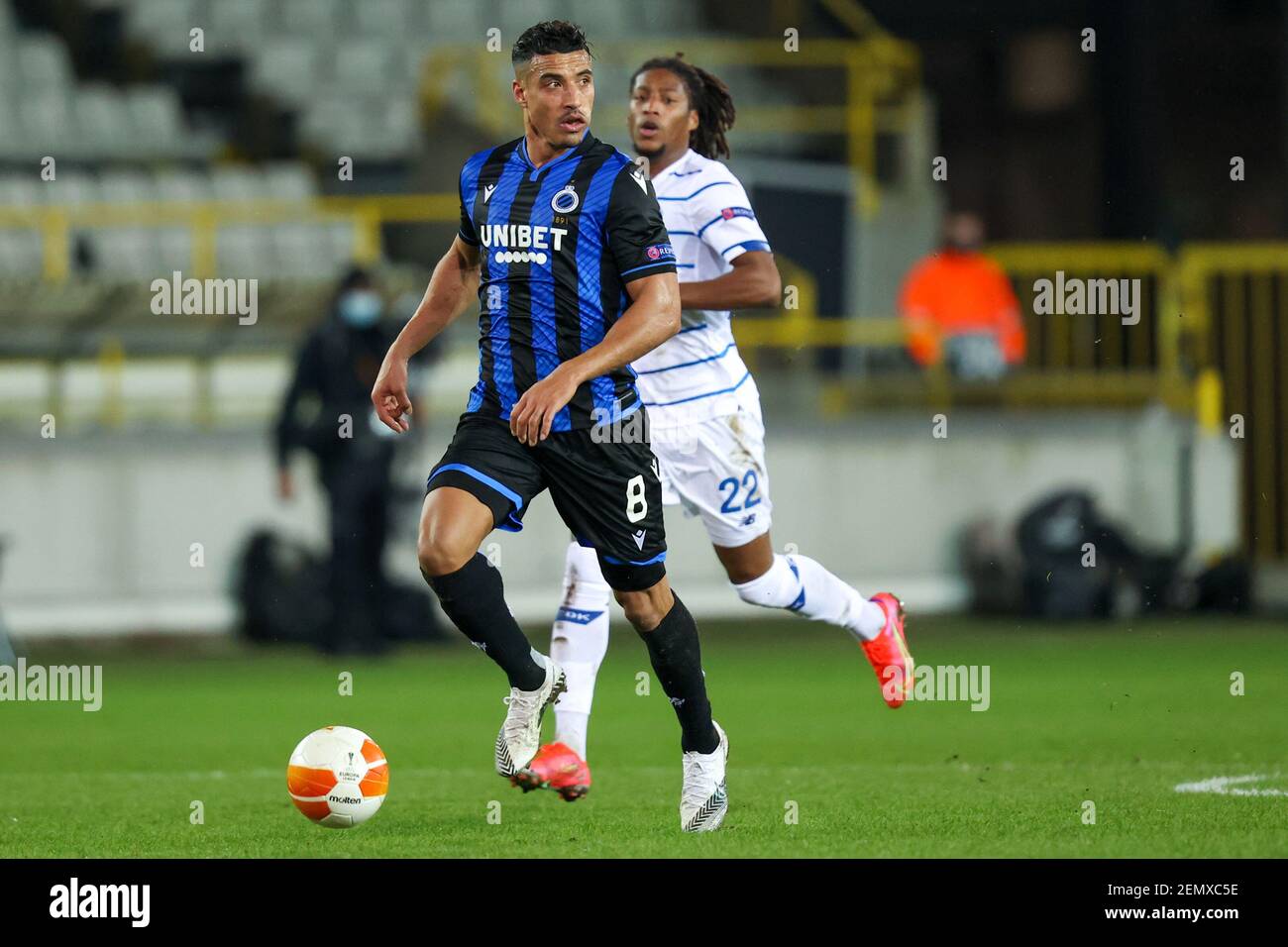 BRUGGE, BELGIUM - FEBRUARY 25: Nabil Dirar of Club Brugge and Gerson ...
