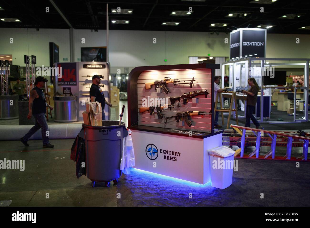 Eastern Bloc style AK platform rifles are on display at the Century ...