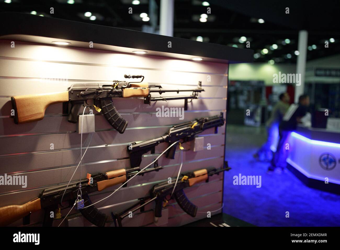 Eastern Bloc style AK platform rifles are on display at the Century ...