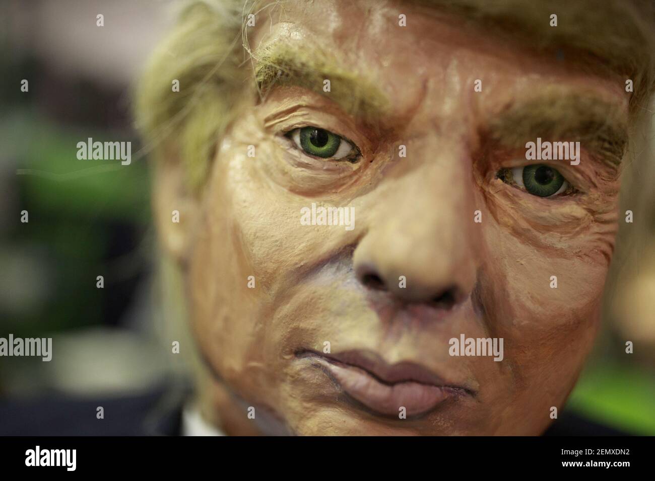 A Papier-Mâché replica of United States President Donald J. Trump is on ...