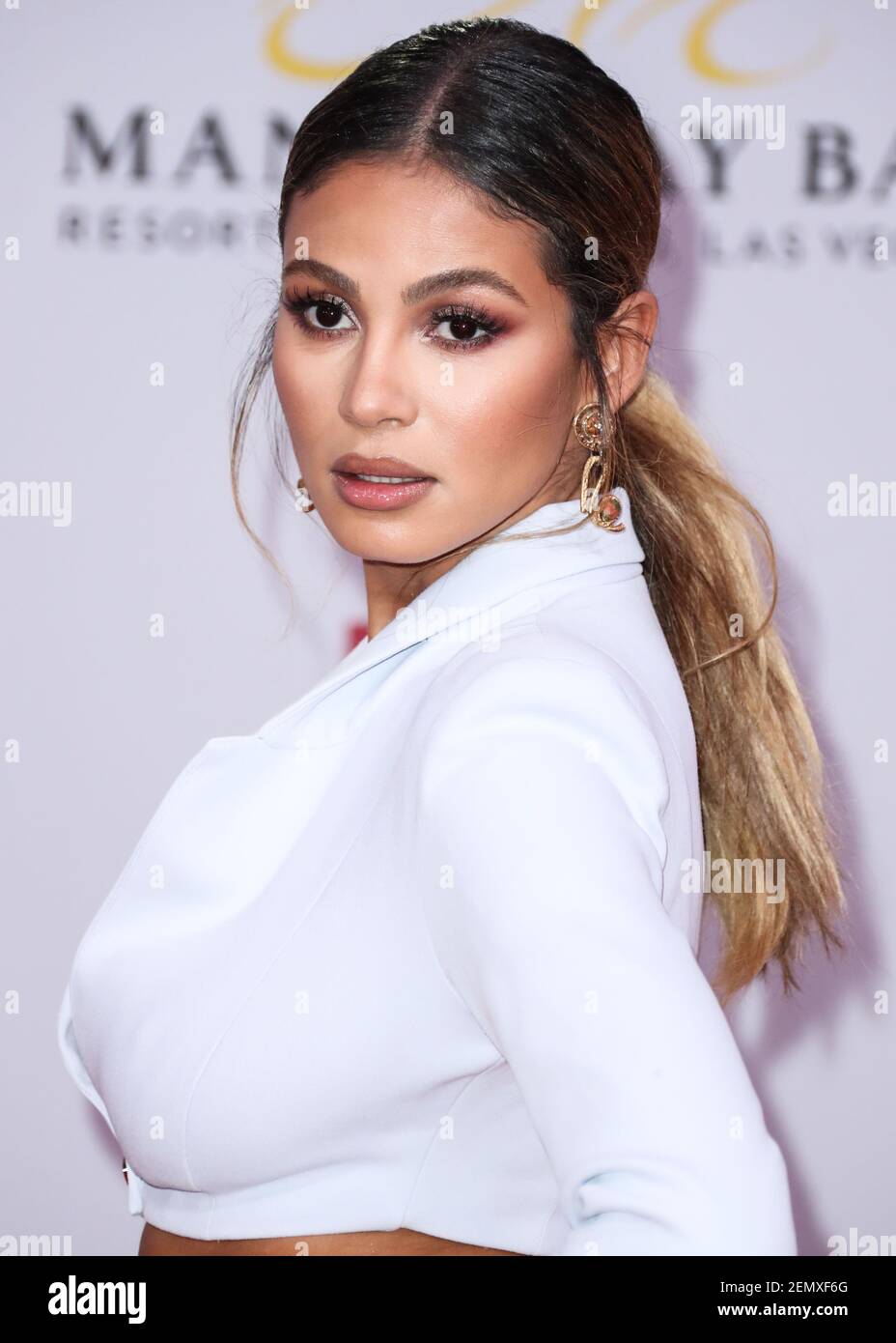 LAS VEGAS, NEVADA, USA - APRIL 25: Greice Santo arrives at the 2019 Billboard Latin Music Awards ...