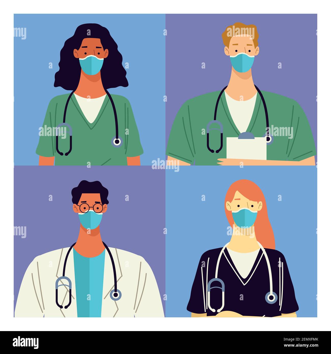 Four doctors Stock Vector Images - Alamy