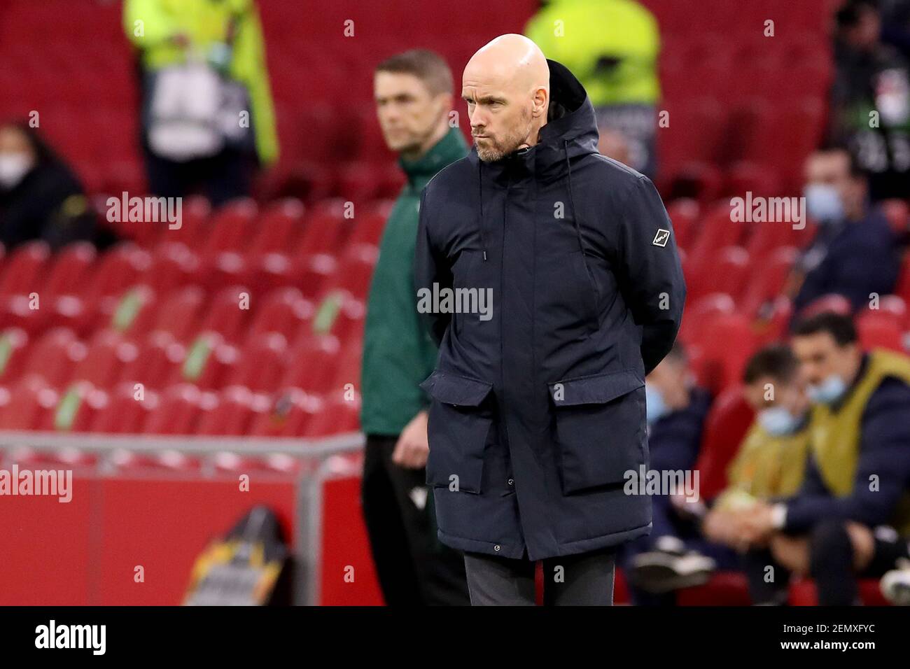 AMSTERDAM, NETHERLANDS - FEBRUARY 25: Trainer coach Erik ten Hag of Ajax during the UEFA Europa ...