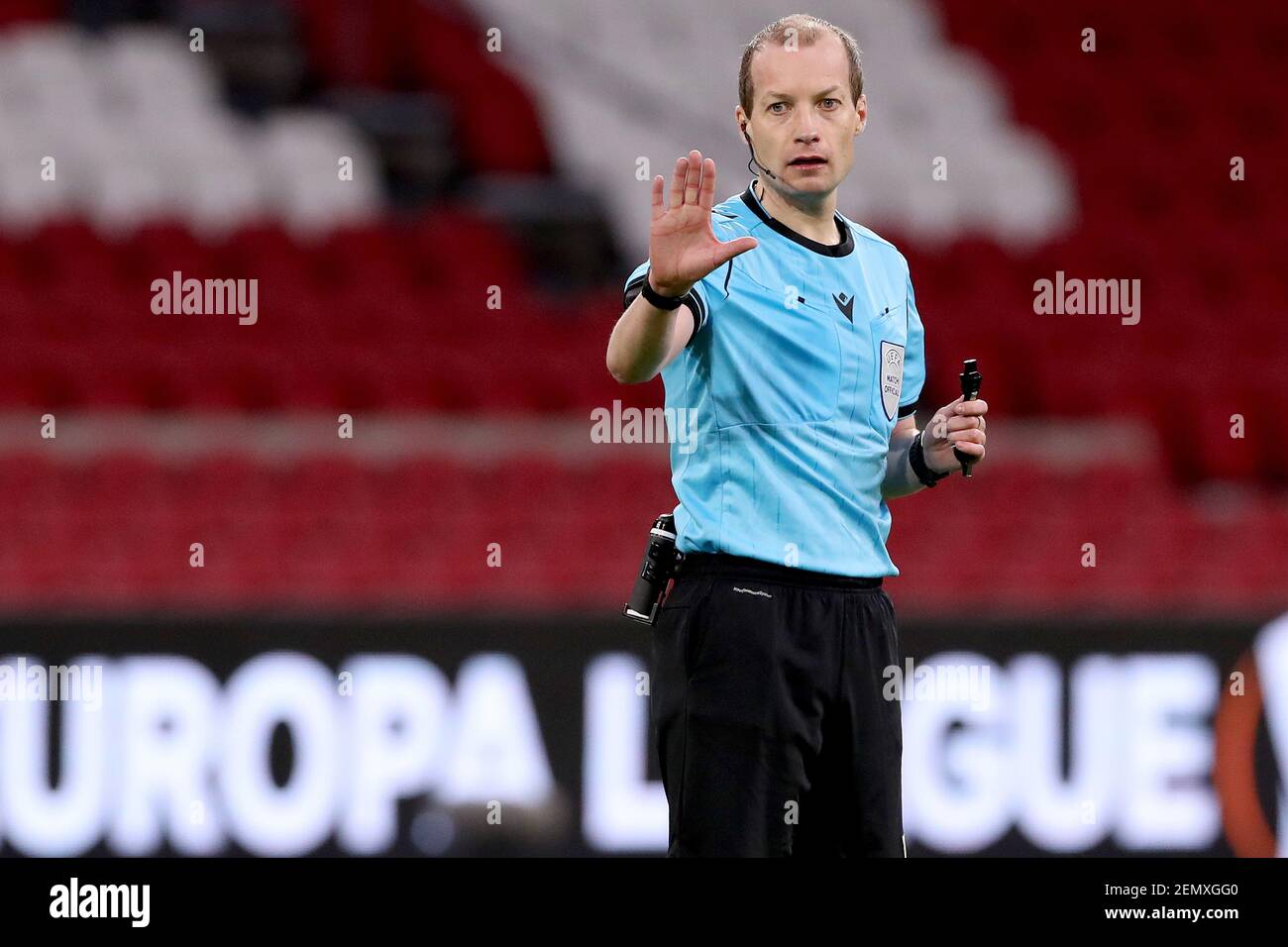 AMSTERDAM, NETHERLANDS - FEBRUARY 25: Referee William Collum during the ...