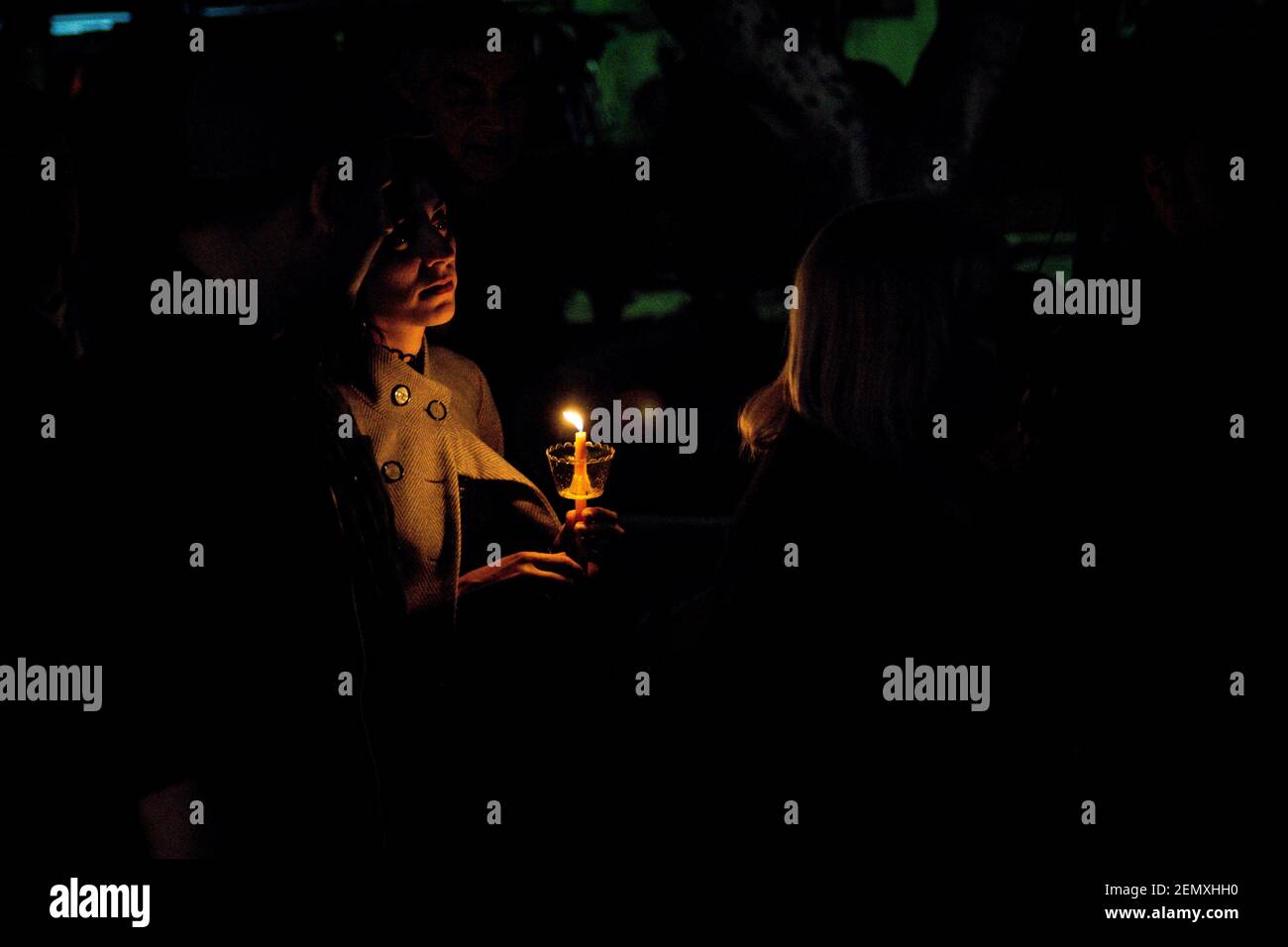 An Orthodox Christians woman commemorate Good Friday (Great Friday) as ...