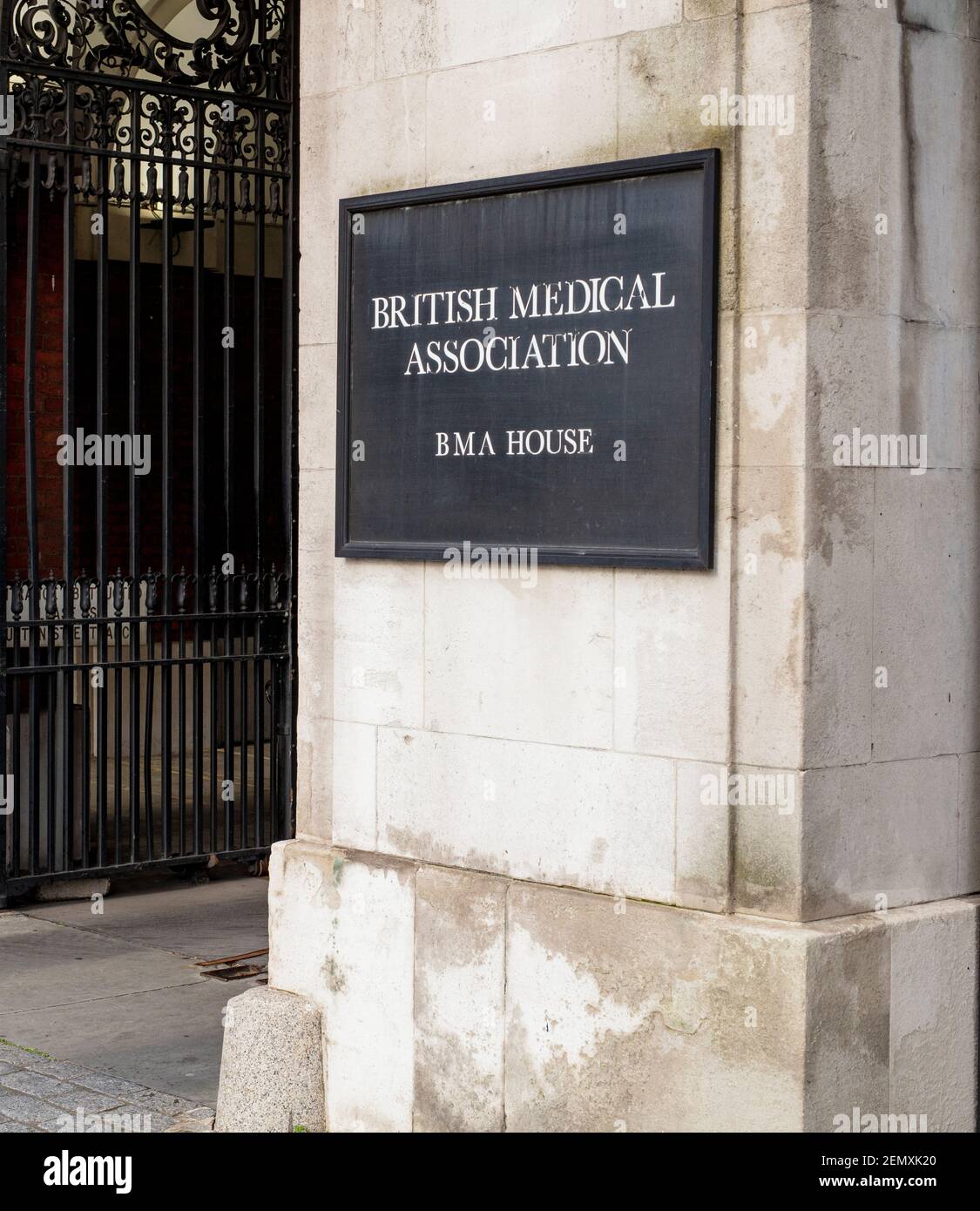 Signboard on facade of BMA (The British Medical Association House ...
