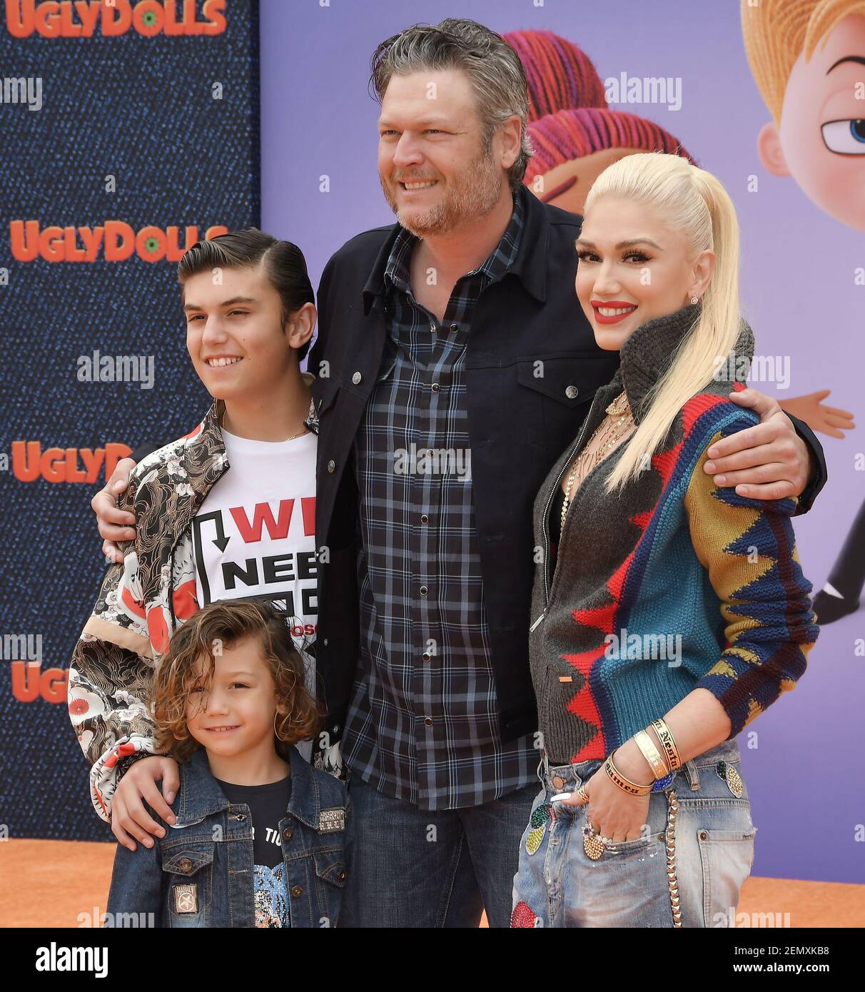 (L-R) Kingston Rossdale, Apollo Bowie Flynn Rossdale, Blake Shelton ...