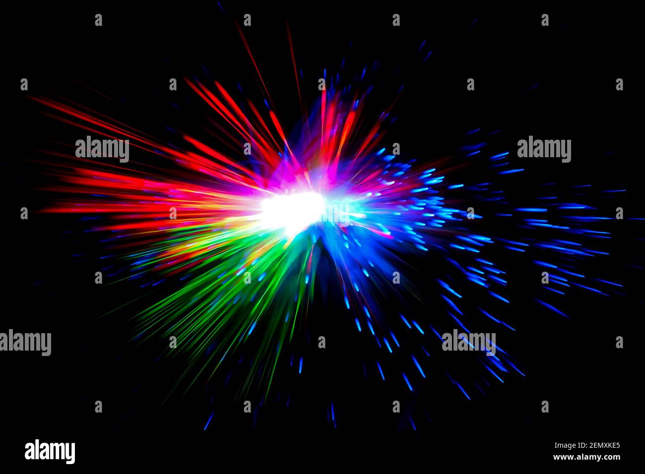 optical fiber light explosion effect, motion blur Stock Photo - Alamy