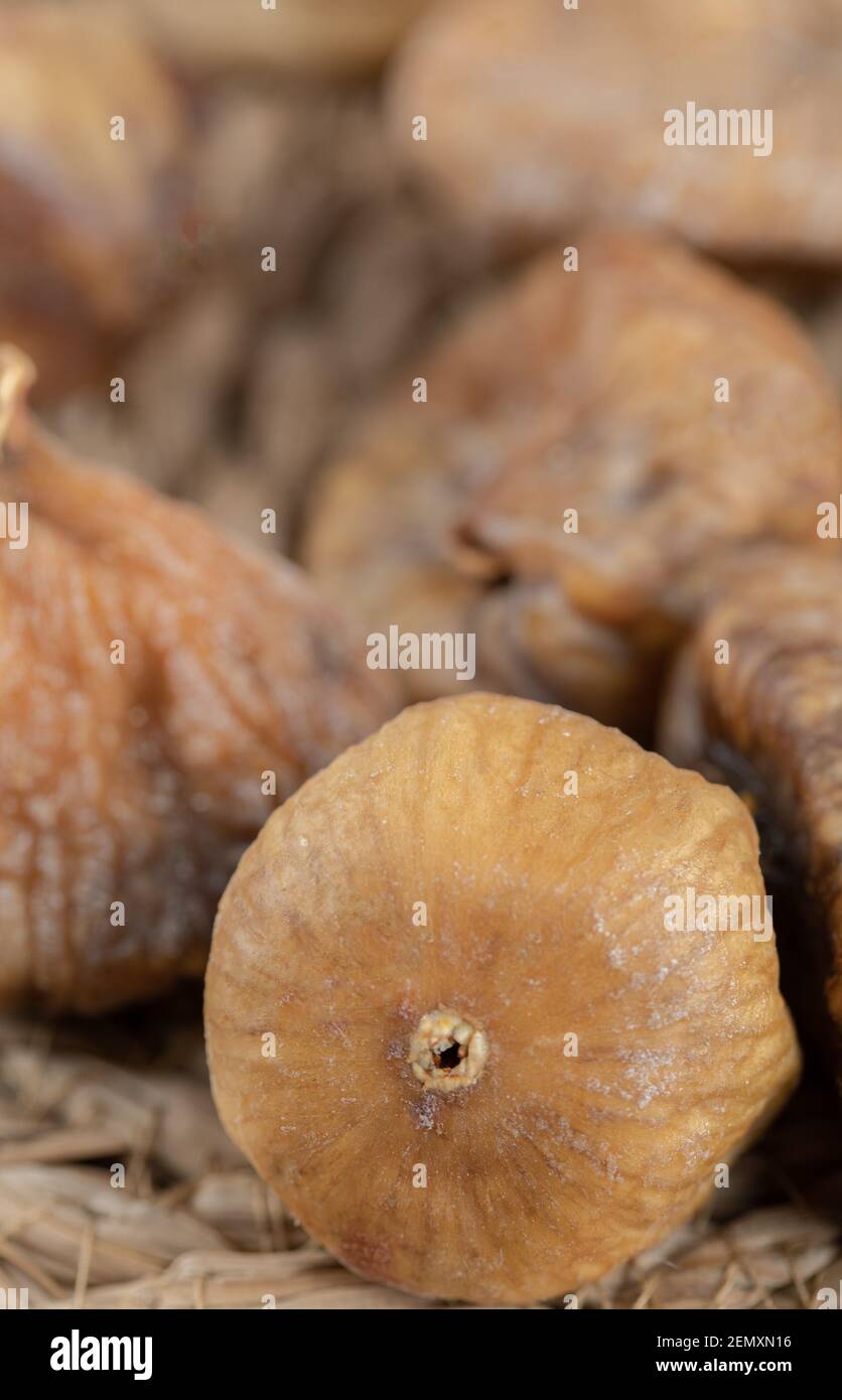 Pile of dry figs on close up view Stock Photo - Alamy