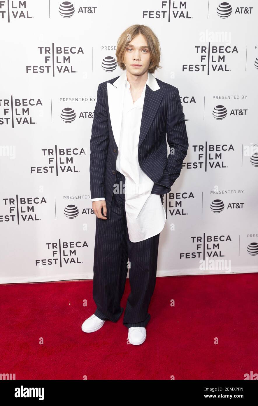 Charlie Plummer wearing suit by Loewe attends world premiere of Gully ...