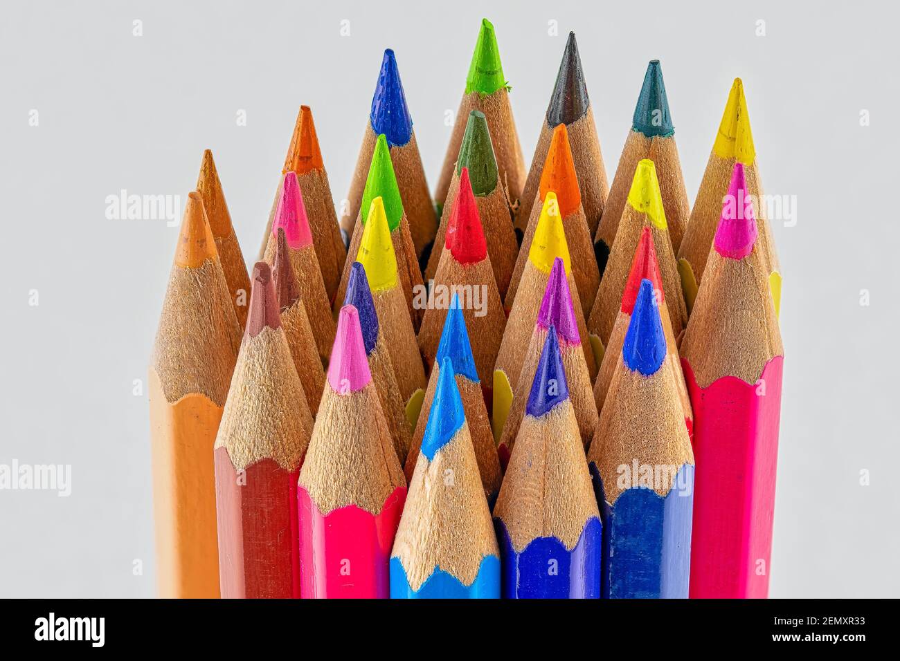 Group of multi coloured colouring pencils Stock Photo - Alamy