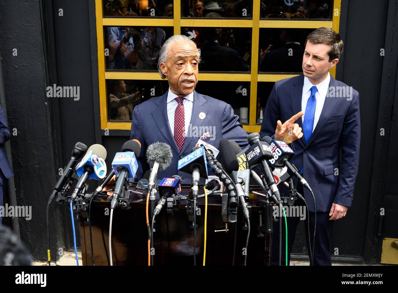 Mayor Pete Buttigieg (D) of South Bend, Indiana and Rev. Al Sharpton at ...