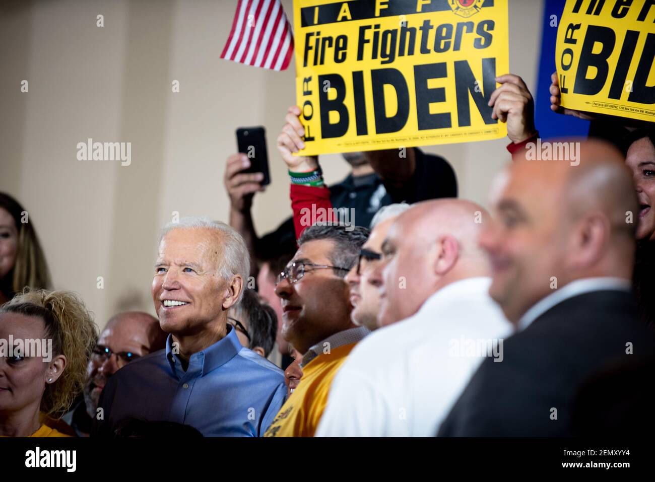 Joe Bidden seen with his supporters holding placards during the rally ...